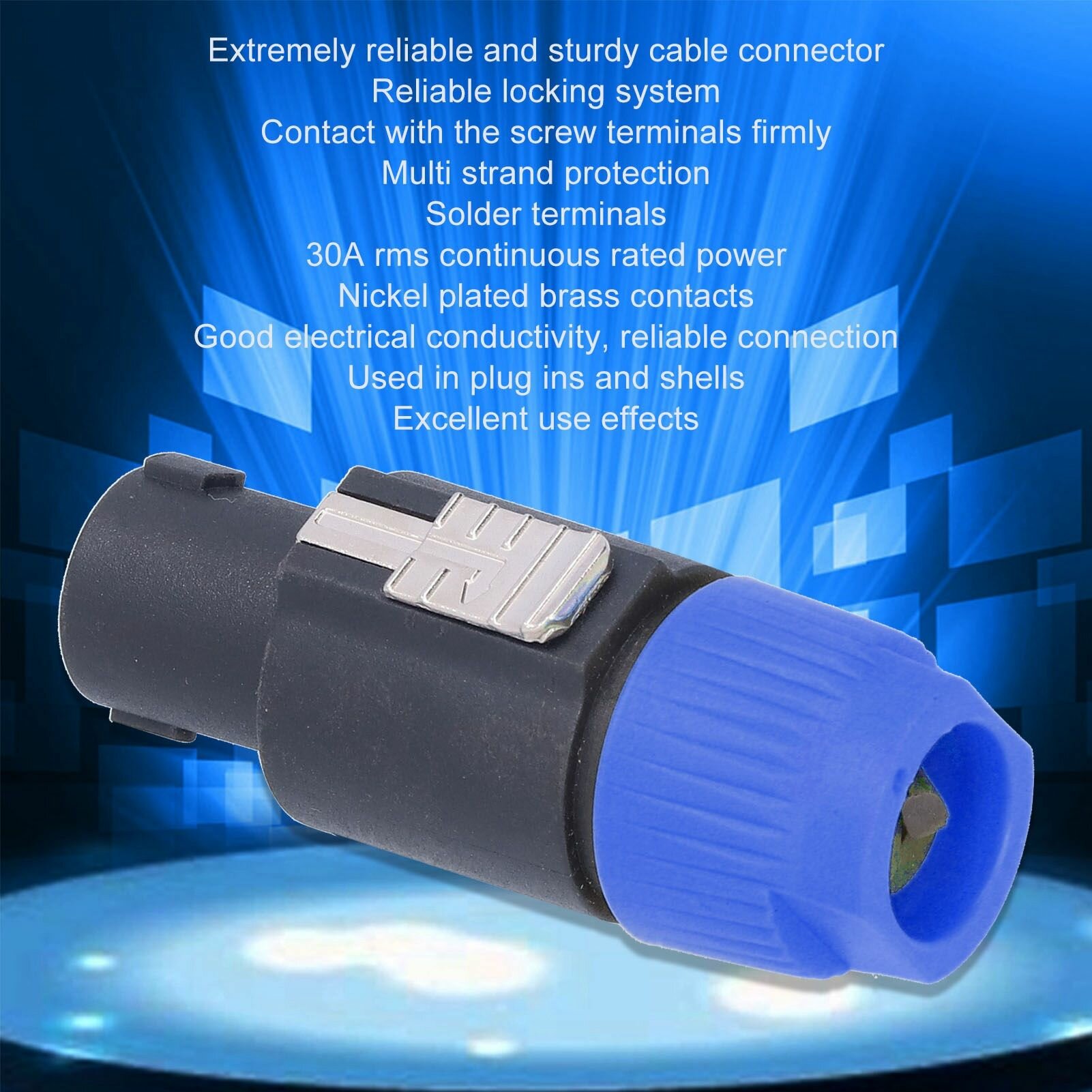 4 шт. 4-полюсный разъем для динамика с поворотным замком, кабель усилителя мощности звука, разъем CNL4FC (синий)