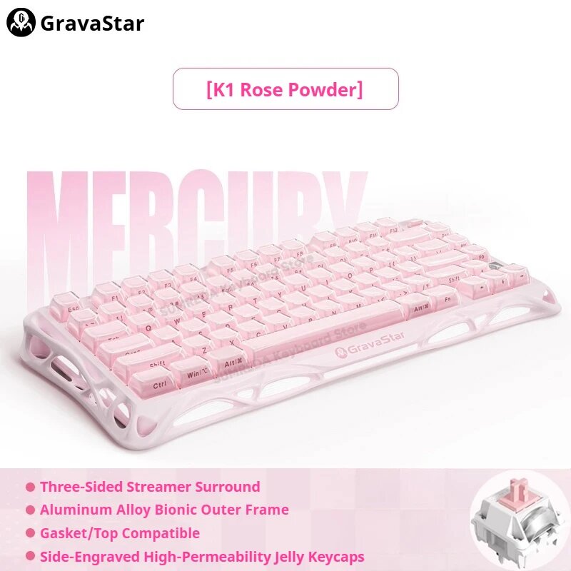 Механическая клавиатура Mercury K1 Grava Star Breaking 75 RGB K1 Pink