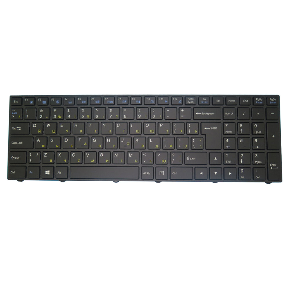 Клавиатура для ноутбука Aquarius Cmp NS677 Россия RU с подсветкой, черная, новая