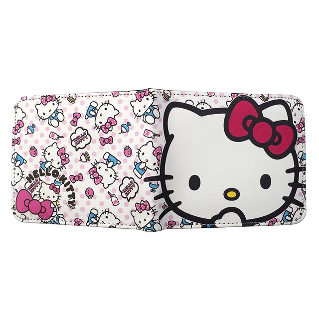 MINISO мультяшный кошелек Hello Kitty с карманом для монет, короткий кошелек, подарок для молодых девушек