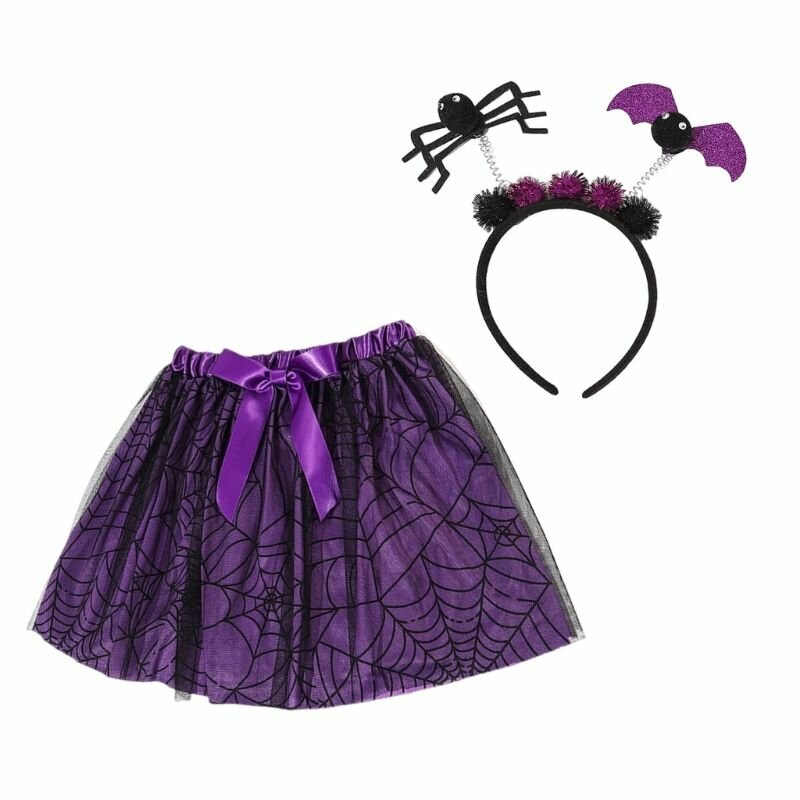 Темная Забавная Детская Юбка-Повязка на Голову Хэллоуин-Комплект