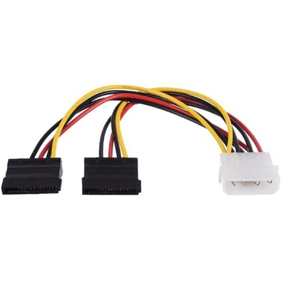 Кабель Gopower Molex - 2x SATA, 0.2м.