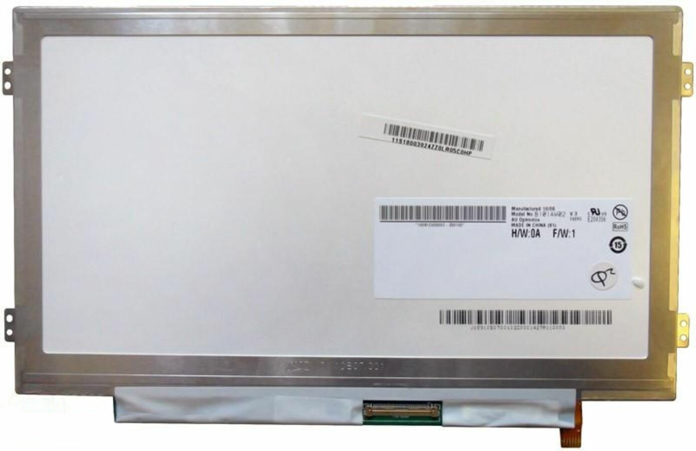 Дисплей (матрица + тачскрин), B101AW02 v.3 + touch, 10.1", для Lenovo S10-2 S10-3, 1024х600 (WSVGA)