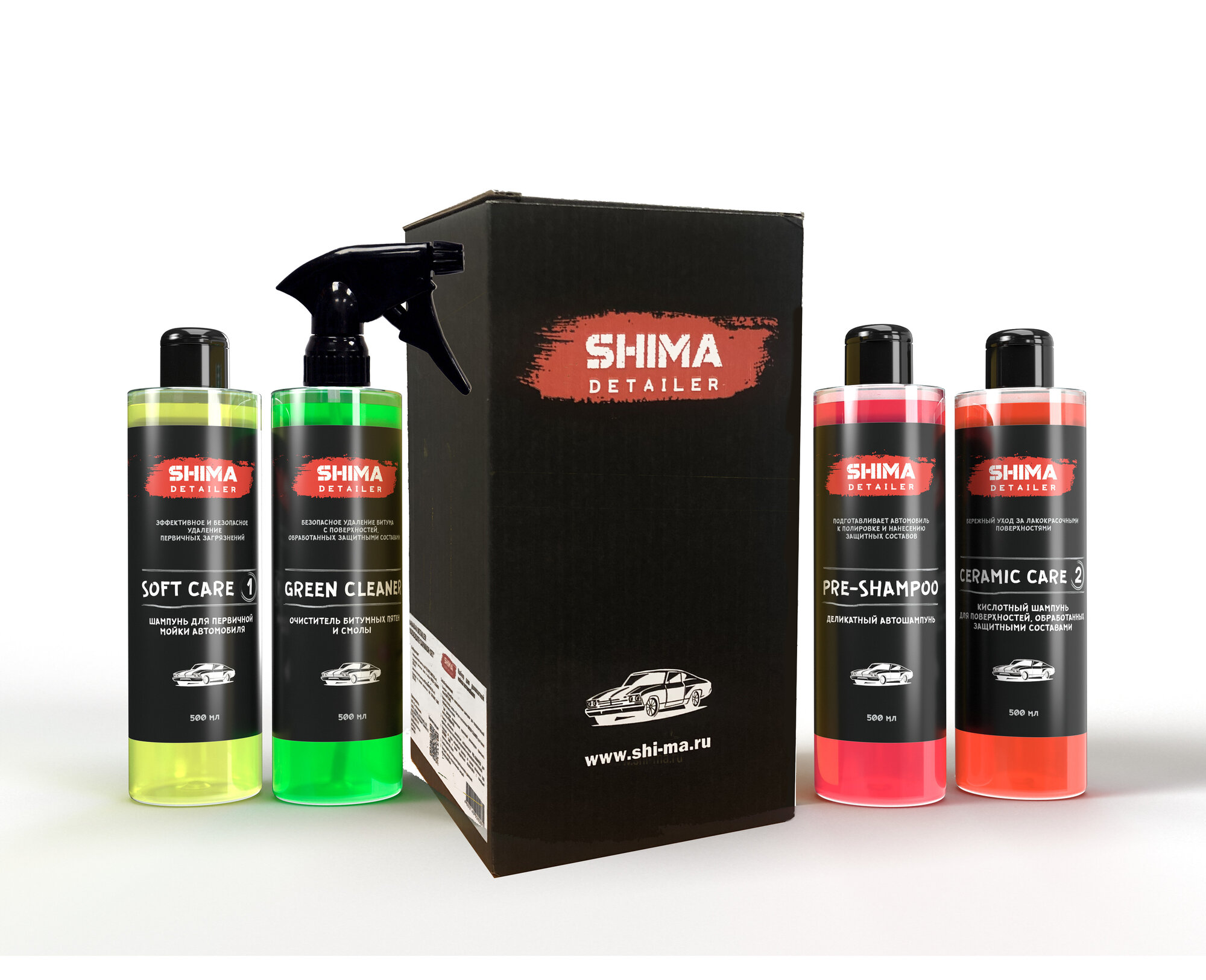 Набор для мойки авто обработанного защитными составами Shima Detailer Ceramic Coating Care Set