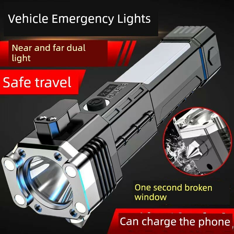 Фонарик с ярким светом, сверхъяркий, с сигнализацией против волков, перезаряжаемый, многофункциональный мини-фонарик на