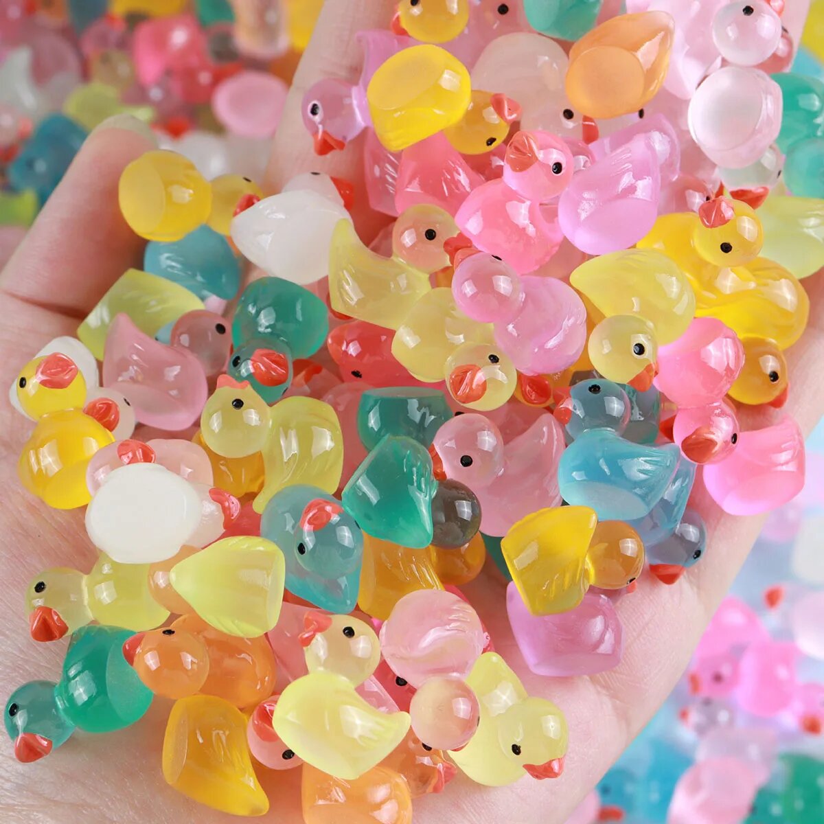 Мини уточки светящиеся, 100шт, Mix color