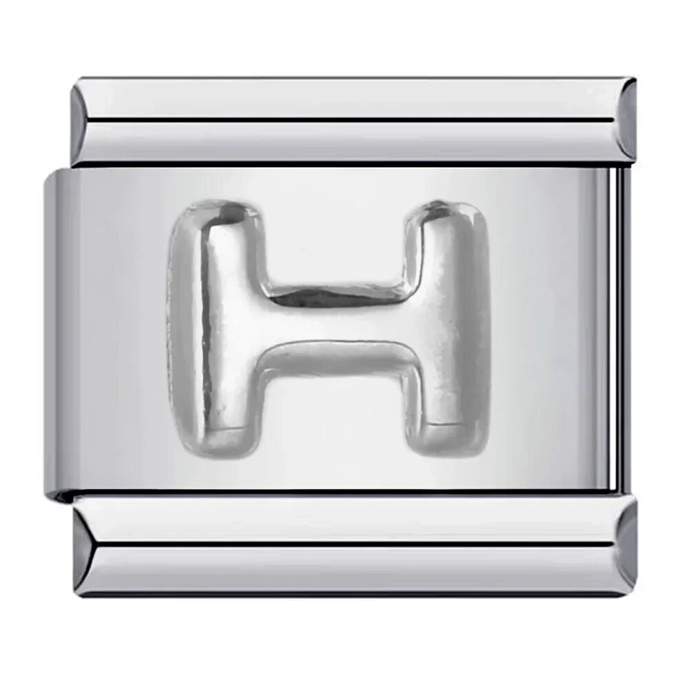 Серебряный именной шарм для браслета из нержавеющей стали 9 мм JD024