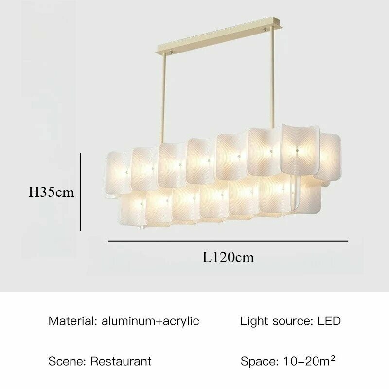 Современные белые акриловые подвесные светы Скандинавские креативные LED люстры для гостиных, столовых, домов, ресторанов, магазинов - декоративное освещение-L120CM