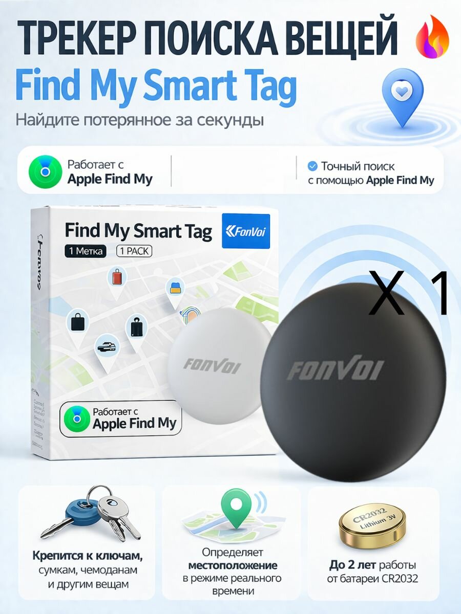 ITag умная брелок GPS черный , Глобальный GPS-трекер для Apple и Android, универсальный прибор для отслеживания и предотвращения потери