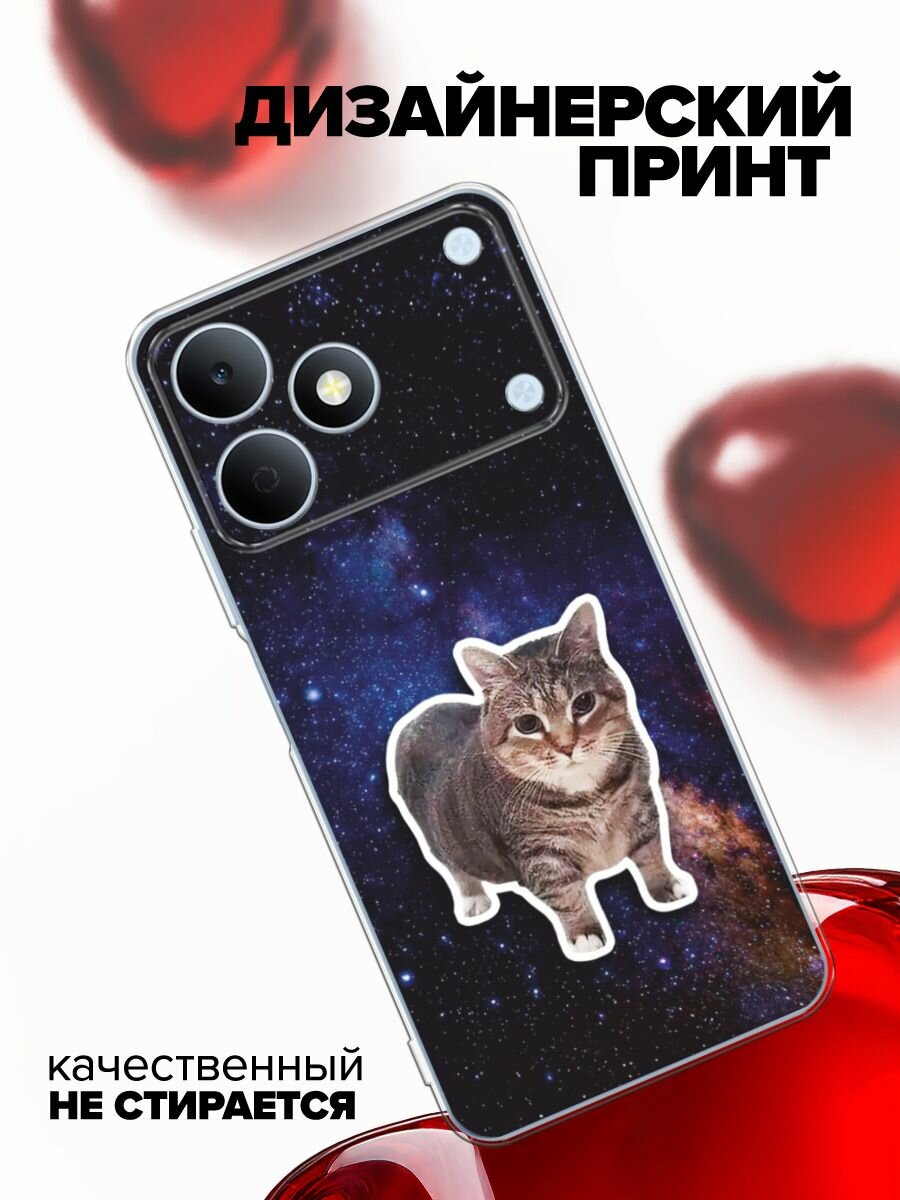 Чехол на Realme Note 80 / Реалми Нот 80 с принтом Космический котик — фото 1