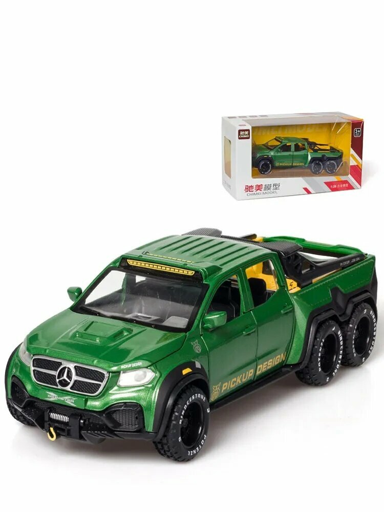 Игрушка коллекционная машинка металлическая модель Mercedes-Benz X-class EXY 6x6, джип внедорожник Мерседес pickup, мерс пикап