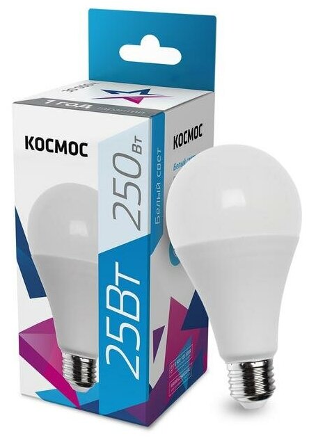 Лампа светодиодная A65 25Вт 4500К E27 220В космос LkecLED25wA65E2745