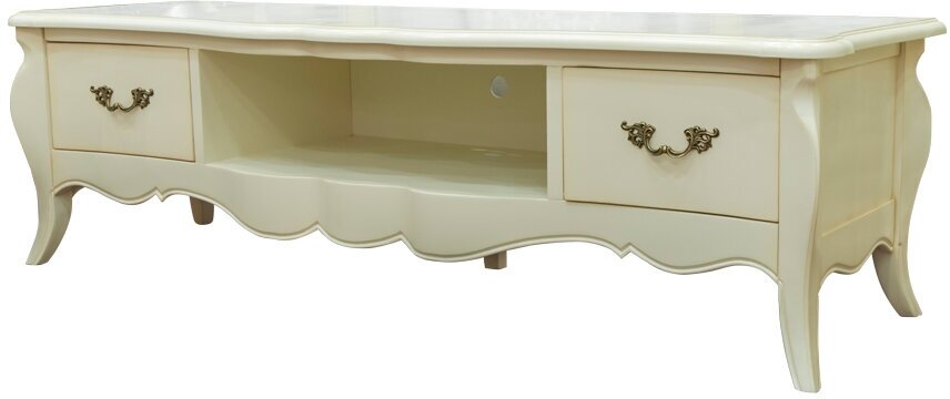 Тумба под ТВ прованс из массива дерева, белая