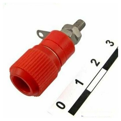 10-0019, Разъем типа банан , клемма приборная, красная / 10 штук