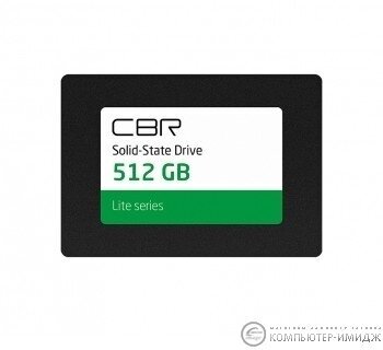 Диск SSD CBR SSD-512GB-2.5-LT22, серия "Lite", 512 GB, 2.5", SATA III 6 Gbit/s, SM2259XT, 3D TLC NAND, R/W speed up to 550/520 MB/s, TBW 256