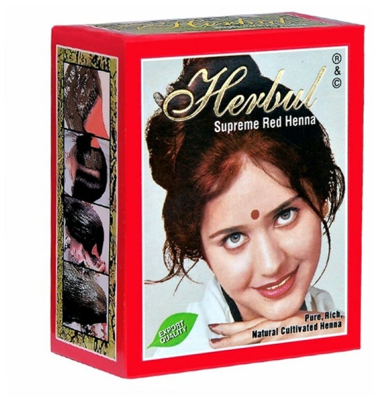Хна для волос Суприм Ред марки Хербул (Suprime Red henna Herbul), 60 грамм