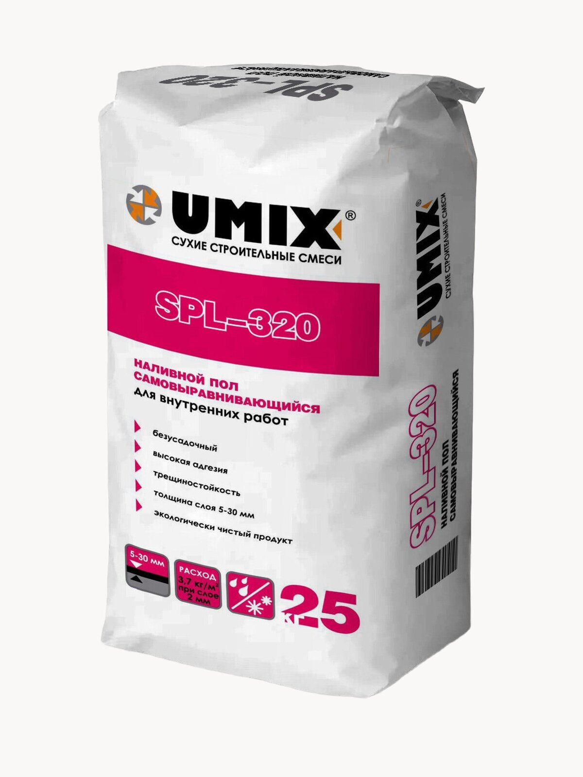 Наливной пол UMIX SPL-320, самовыравнивающийся, цементный, 25кг