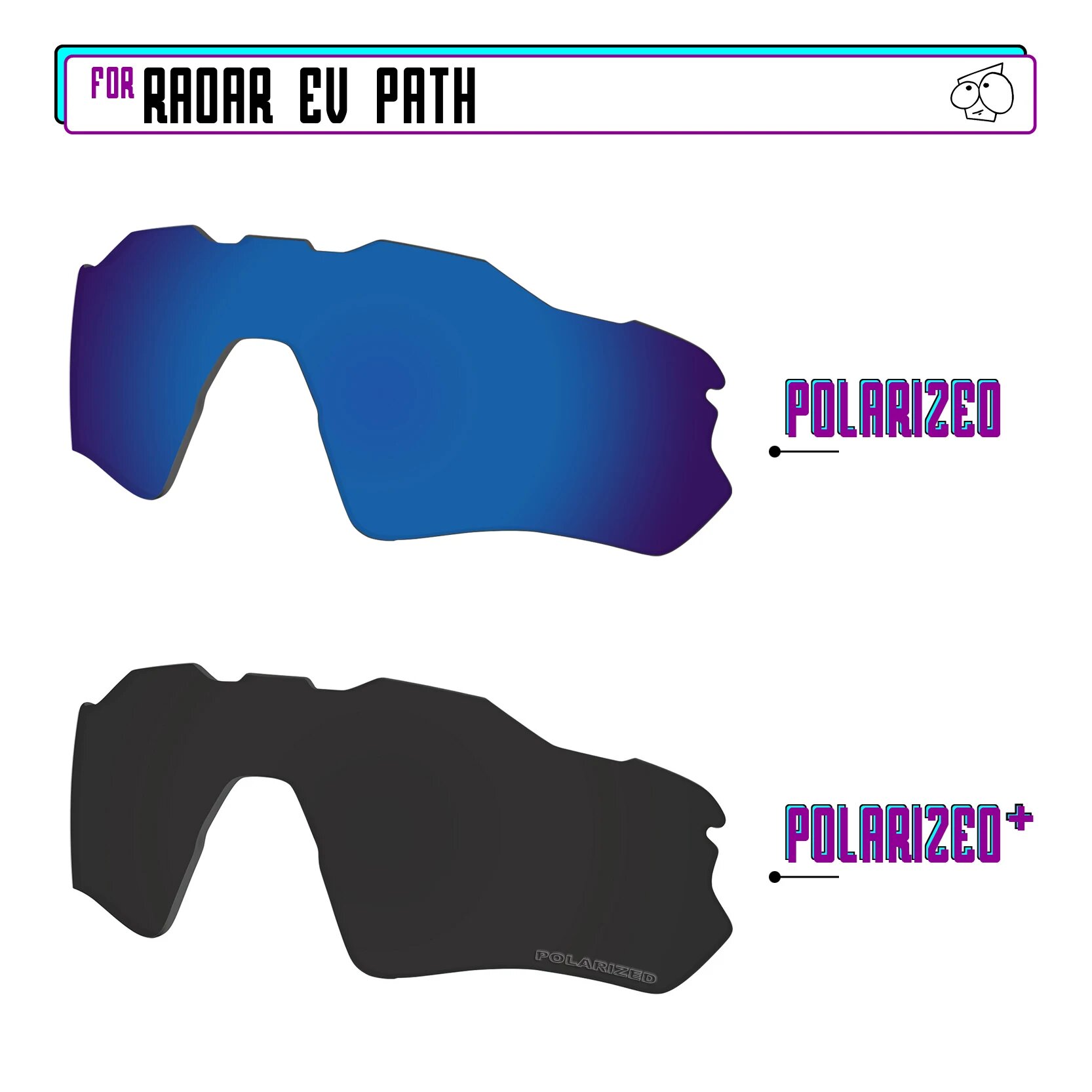 EZReplace Поляризованные линзы для Oakley Radar EV Path BlackPPlus-SapphireP