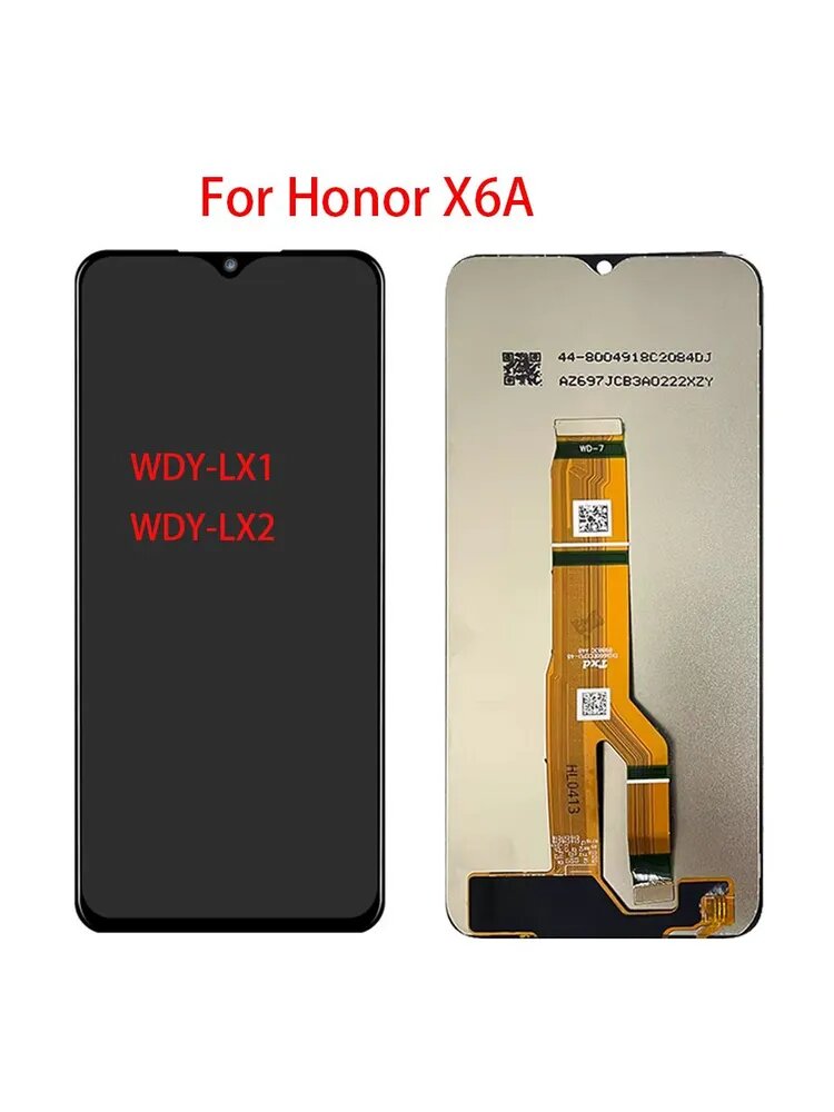 Дисплей на Honor X6A, X6a в сборе с тачскрином Черны