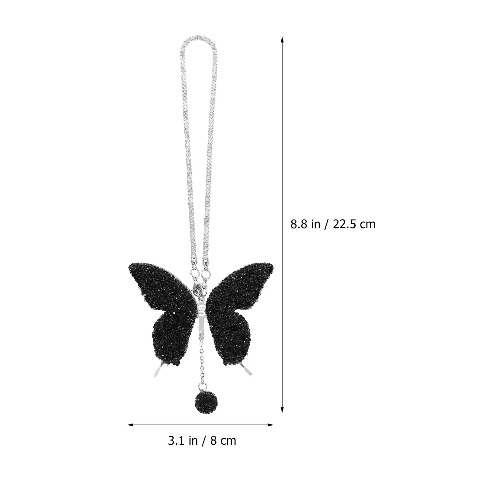 Бабочка Из Кристаллов Для Украшения Зеркала Rear View Размер 22.50X8.00X0.60Cm