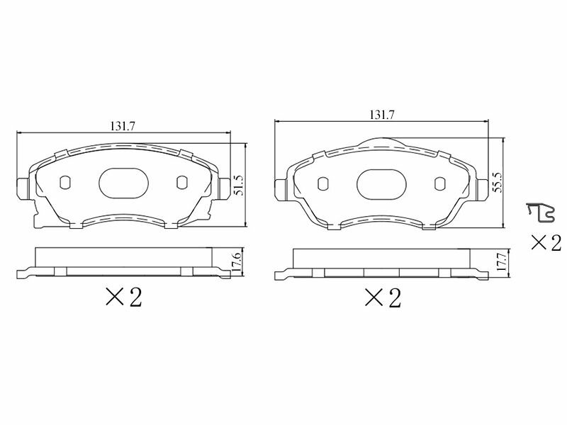 SAT ST-28-0080 Колодки тормозные (Спереди) Opel Corsa 00-06 / Meriva 03-10