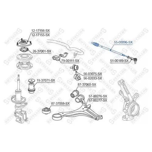 Тяга рулевая HONDA ELEMENT 2003 - 2011 STELLOX 5500096SX