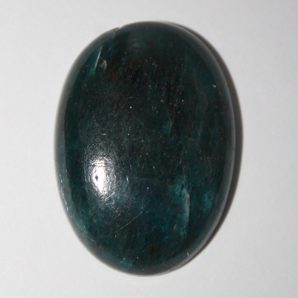 Коллекционный кабошон Апатит, 28х20х4 мм, Бразилия, "True Stones"