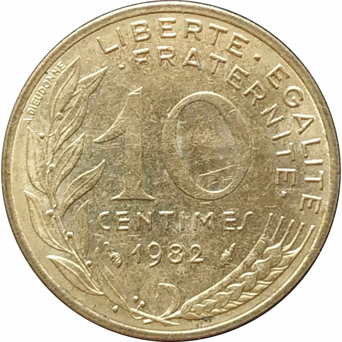 10 сантимов 1982 Франция из оборота