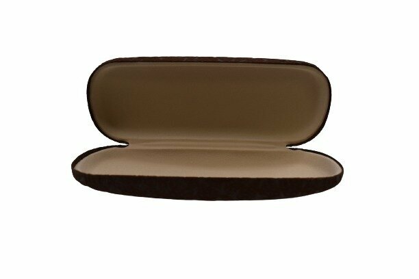 Защитный чехол для очков, футляр - хлопушка / 16см x 6см, коричневый / Твердый футляр для очков