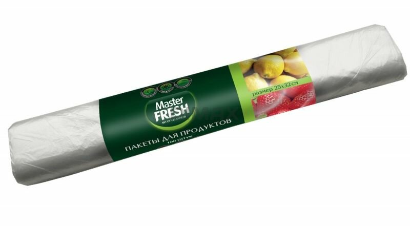 Master fresh Пакеты для продуктов 100 штук 7мкм