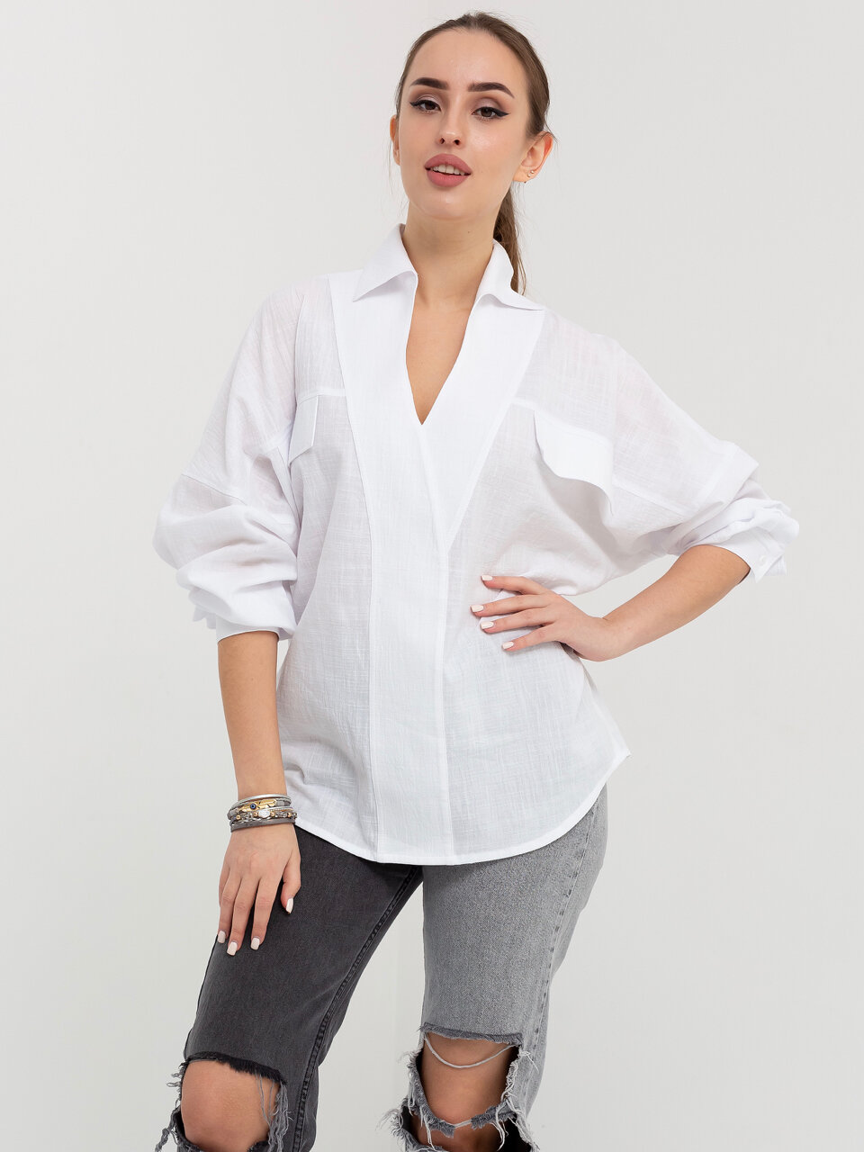 Блуза Блуза оверсайз их хлопка