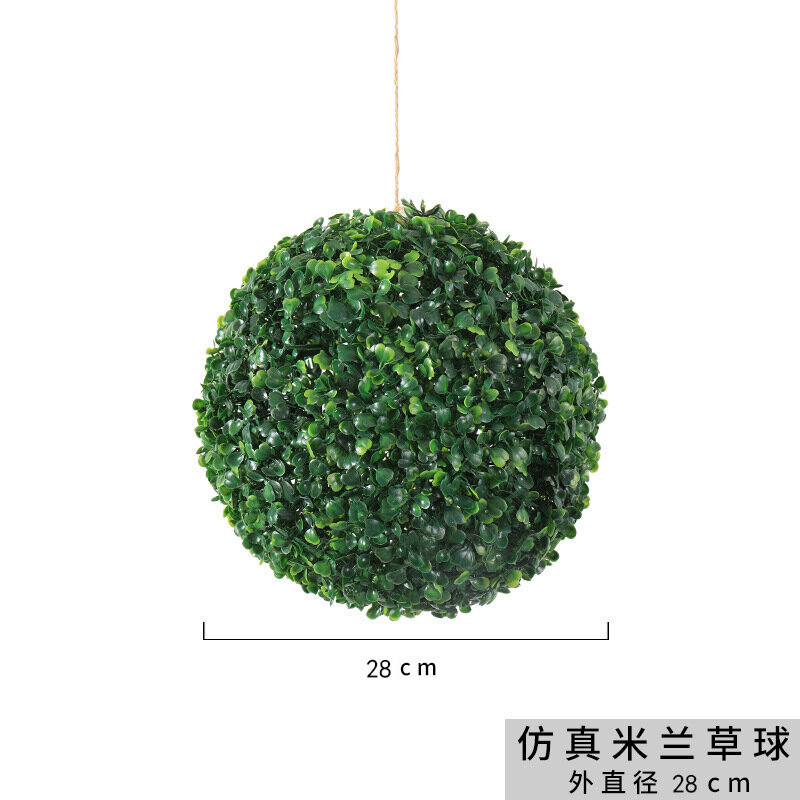 Искусственный зеленый шар из травы Милан, искусственное растение из эвкалипта, пластиковый искусственный цветочный шар для украшения и благоустройства потолков в торговых центрах.