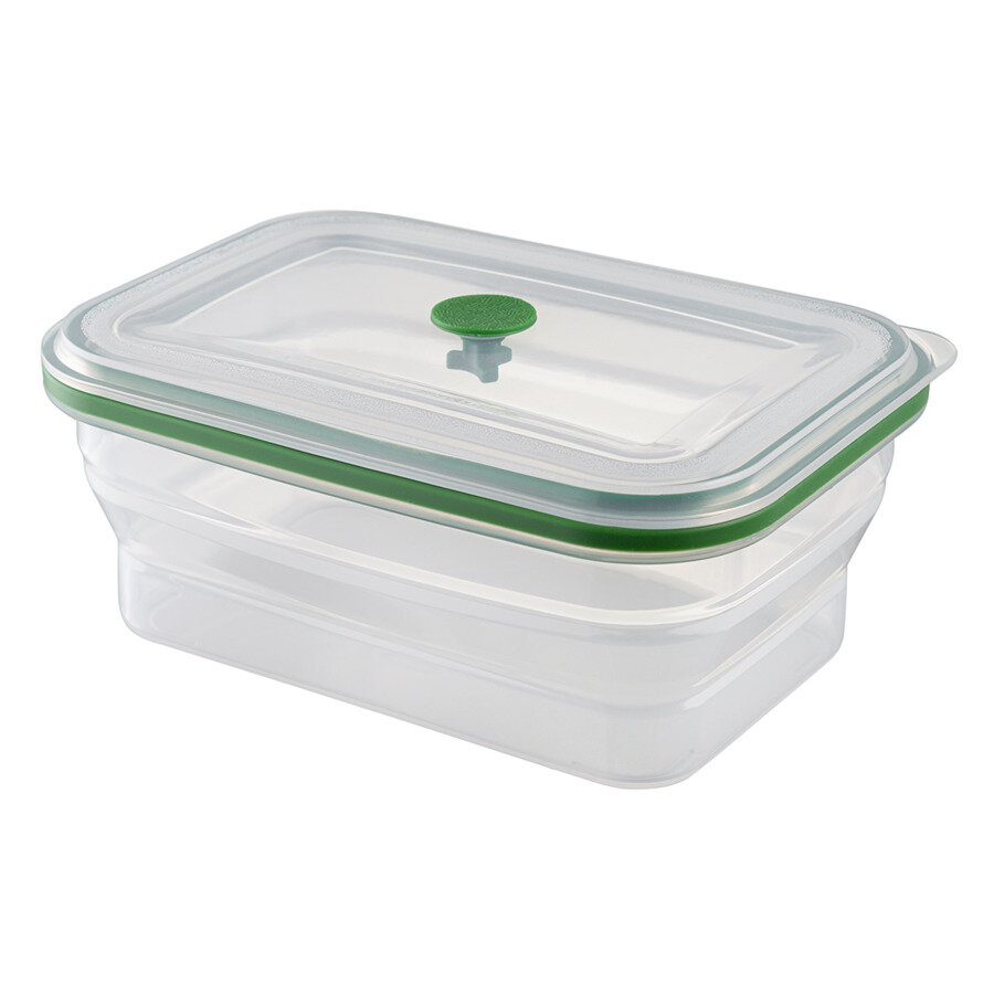 Контейнер пищевой складной Smart Solutions Silikobox 1,2 л, зеленый, премиум качество