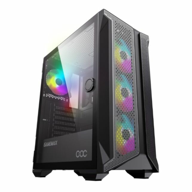 Компьютерный корпус GameMax Brufen C1 (BRUFEN C1) черный - Midi Tower, ATX, USB 3.2 Gen 1 Type-A