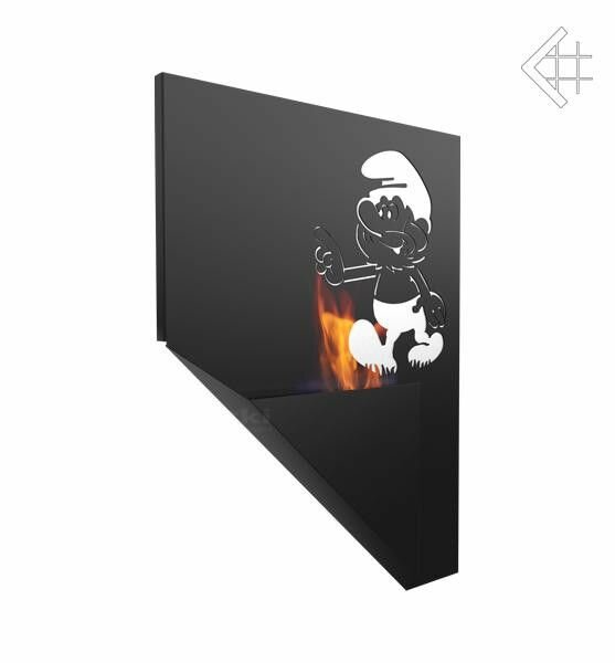 Настенный биокамин Kratki PAPA SMERF, Металл, черный, 65x90x14,3 см.