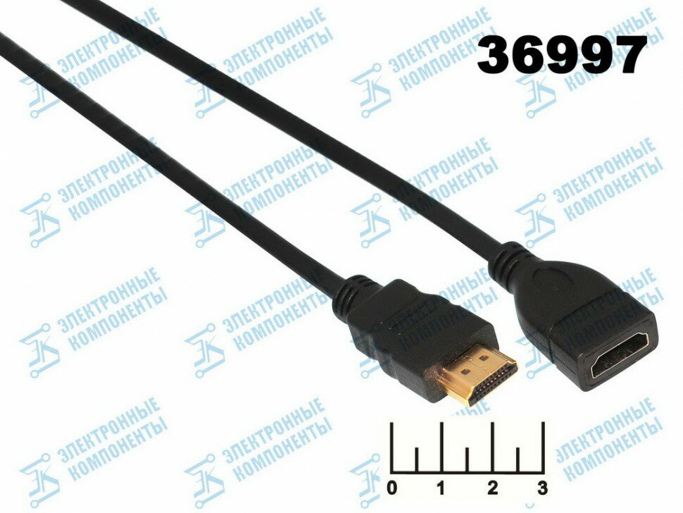 Шнур HDMI-HDMI гнездо 0.5м gold