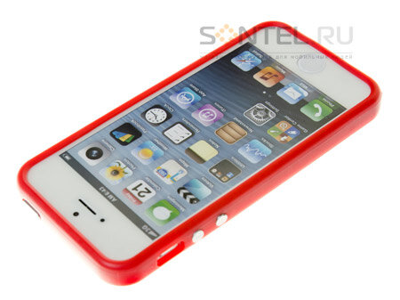 Бампер Яблоко для iPhone 5 красный