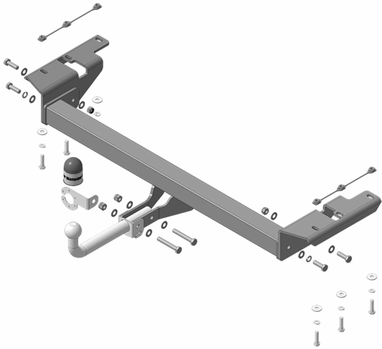 Фаркоп Motodor для Changan CS85 2021- (оцинк. Шар) (паспорт и сертификат в комплекте)(без электрики) 97205-A