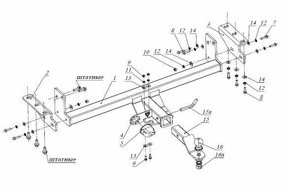 Фаркоп с элект. Smart, на Nissan Navara FA 0491-E (D40, с 2005 по 2015 г. в.) (паспорт и сертификат в комплекте) Бизон