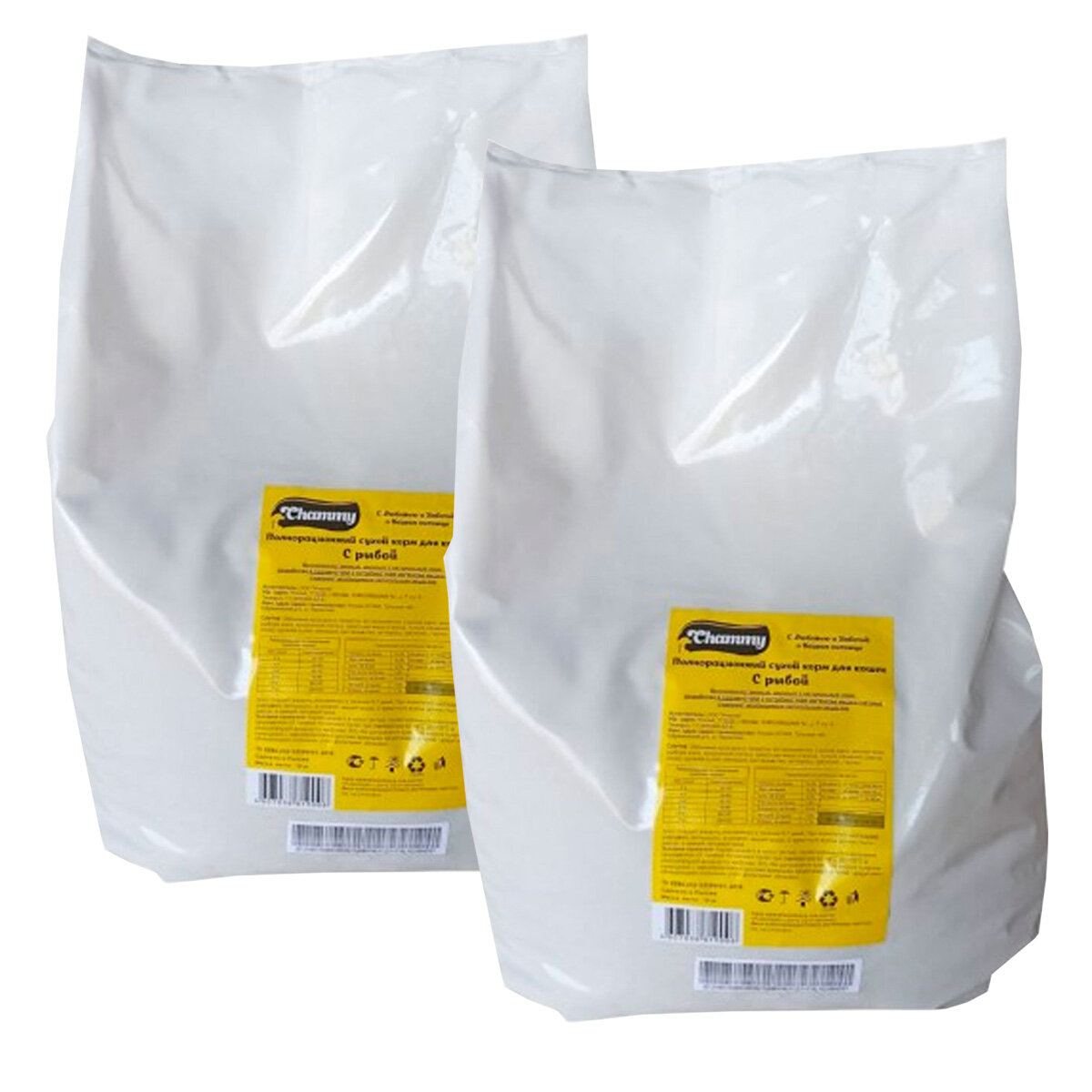 Сухой корм CHAMMY для взрослых кошек с рыбой (10 + 10 кг)