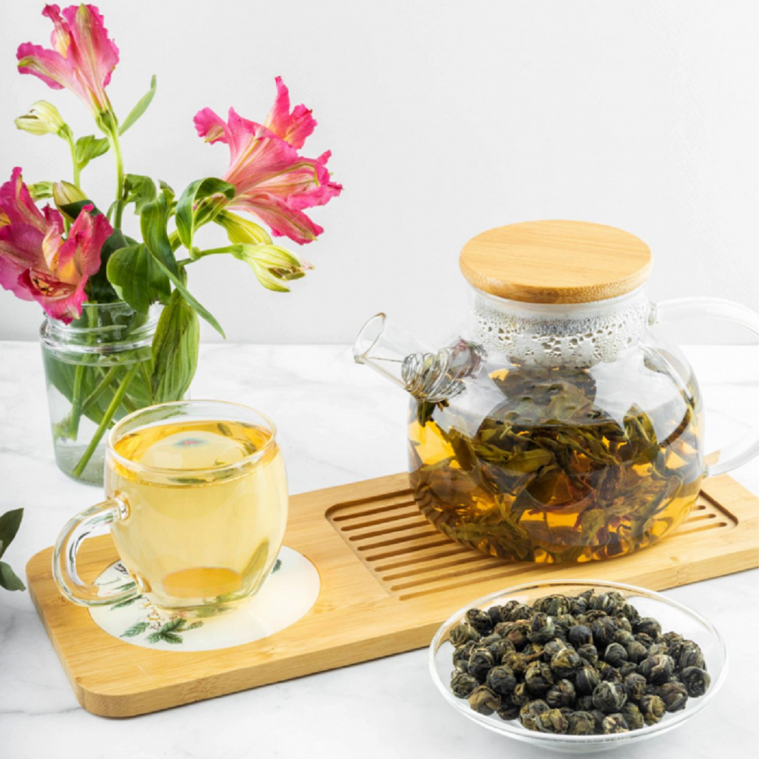 Люй Лун Чжу. Изумрудная Жемчужинка (100 гр) Зеленый чай из нежнейших листочков, выращенный на плантации Фу-Цзянь