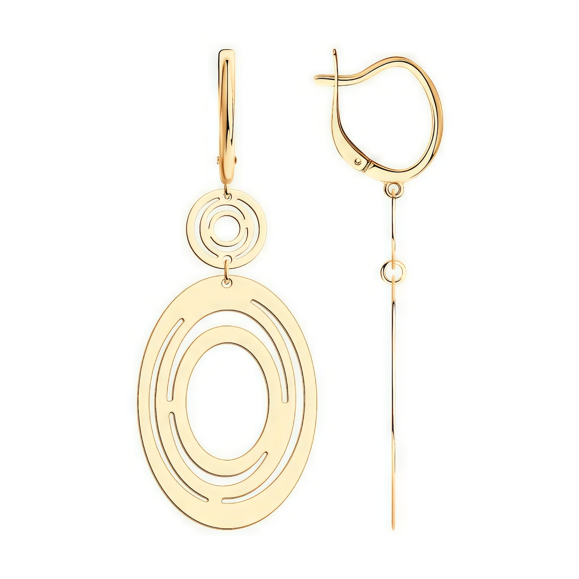 Серьги, серебро, 925 проба, золочение