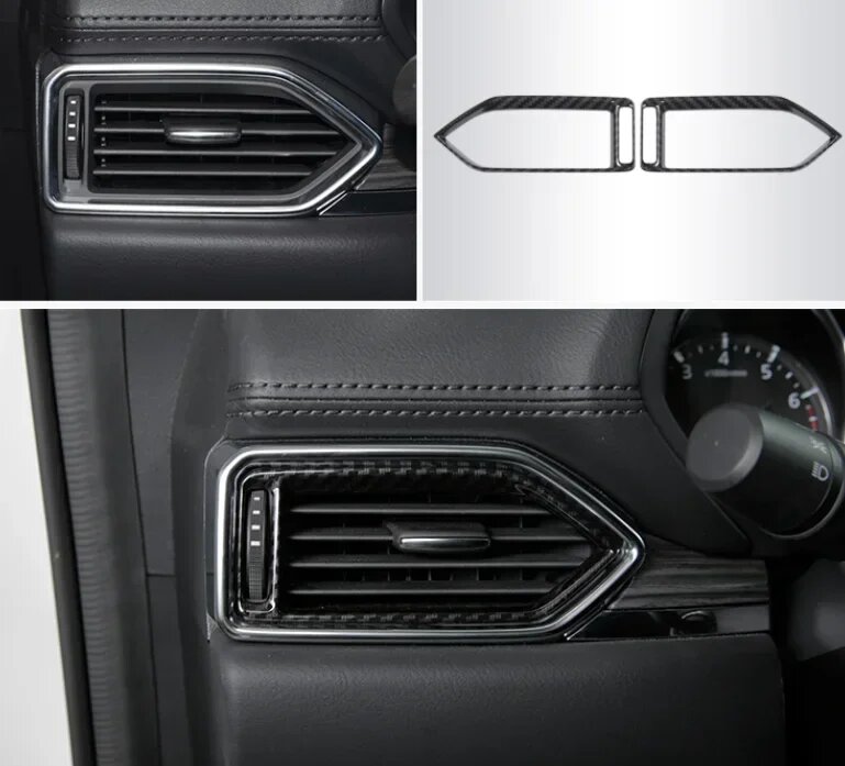 Для Mazda CX-5 CX5 2017-2021 интерьер из углеродного волокна ABS интерьер Side AC Cover LHD RH