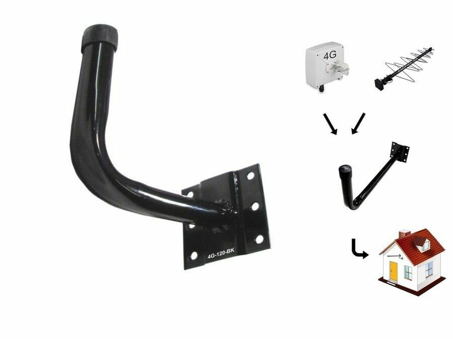 Кронштейн антенный черный вылет 0,12метра диаметр 22мм