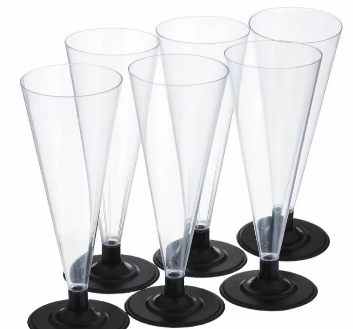 Фужер для шампанского 170мл прозрачный, ПС 564 (6 шт/упак, 564 шт/кор)
