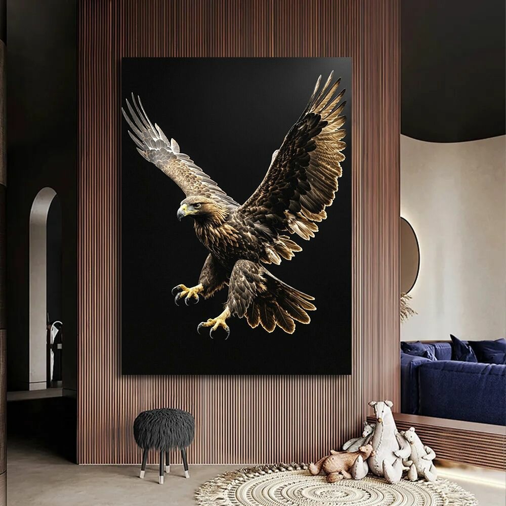 Картина "Орел", печать, на подрамнике, дерево, холст, 40x60см