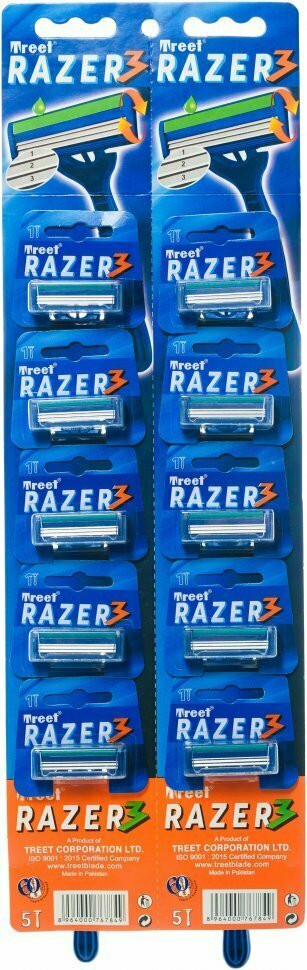 Станки для бритья Treet, Razer 3, одноразовые с плавающей головкой, 10 шт