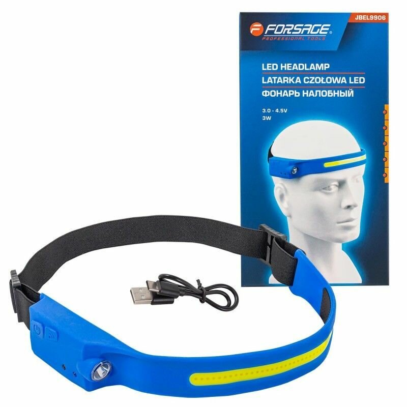 Фонарь налобный ударопрочный Forsage