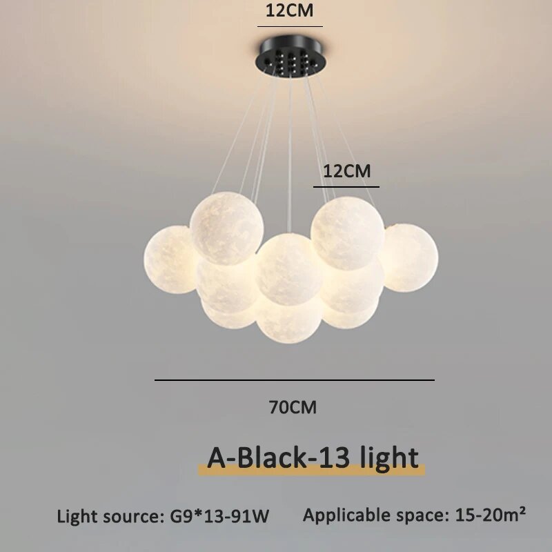 Лунная люстра A Black 13light 12cm