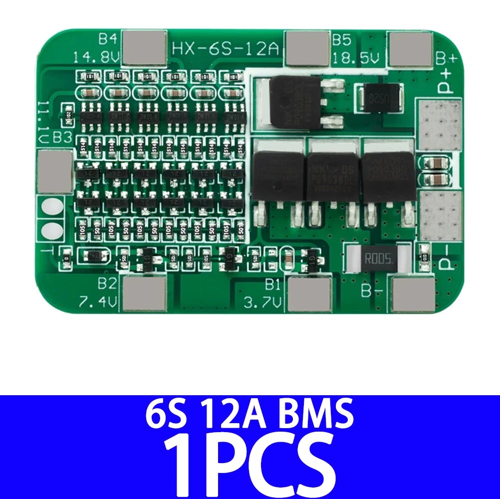 BMS плата 6S 12A HX-6S-12A, 1PCS